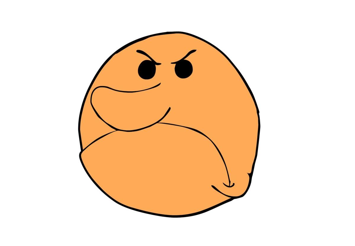 Clipartafbeelding van boos met een oranje